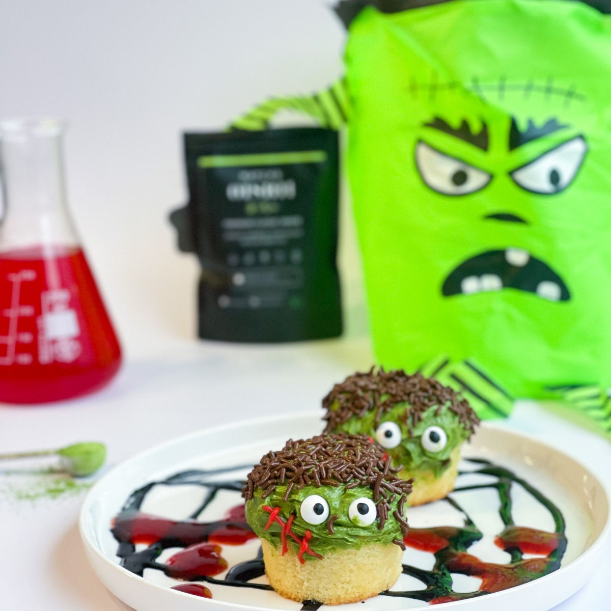 Halloween Matcha Spooky Cupcakes - Matcha Oishii